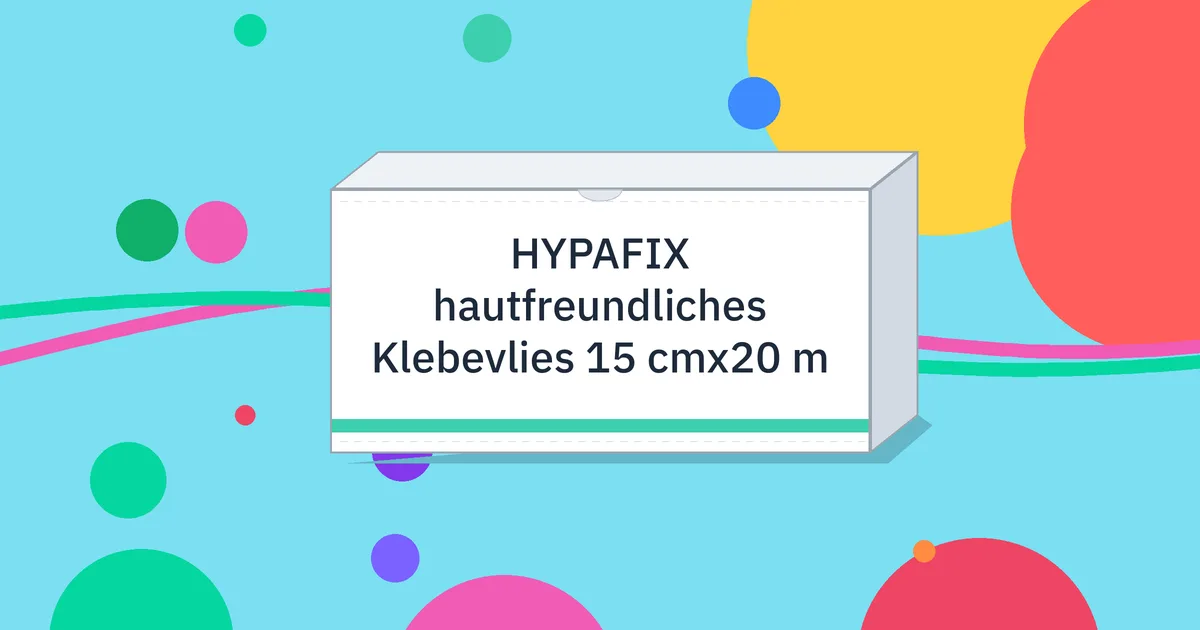 Symbolbild: Packung mit der Aufschrift HYPAFIX hautfreundliches Klebevlies 15 cmx20 m (PZN 19158844) – Verfügbarkeit und Bezug in Apotheken in Frankfurt am Main