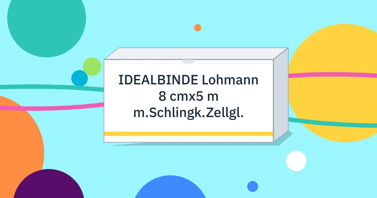 Symbolbild: Packung mit der Aufschrift IDEALBINDE Lohmann 8 cmx5 m m.Schlingk.Zellgl. (PZN 00321891) – Verfügbarkeit und Bezug in Apotheken in Frankfurt am Main