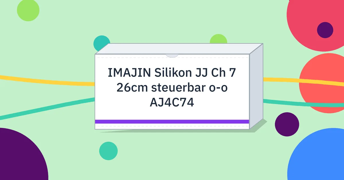 Symbolbild: Packung mit der Aufschrift IMAJIN Silikon JJ Ch 7 26cm steuerbar o-o AJ4C74 (PZN 17509386) – Verfügbarkeit und Bezug in Apotheken in Frankfurt am Main