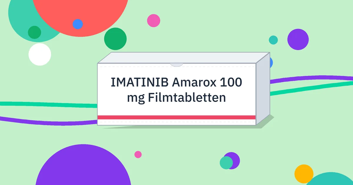 Symbolbild: Packung mit der Aufschrift IMATINIB Amarox 100 mg Filmtabletten (PZN 16804700) – Verfügbarkeit und Bezug in Apotheken in Frankfurt am Main