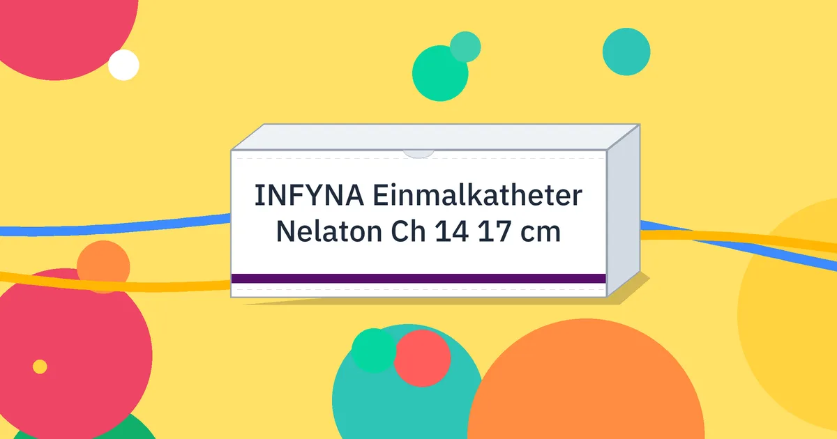 Symbolbild: Packung mit der Aufschrift INFYNA Einmalkatheter Nelaton Ch 14 17 cm (PZN 13750984) – Verfügbarkeit und Bezug in Apotheken in Frankfurt am Main