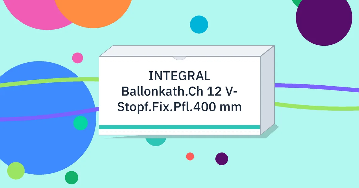 Symbolbild: Packung mit der Aufschrift INTEGRAL Ballonkath.Ch 12 V-Stopf.Fix.Pfl.400 mm (PZN 04025741) – Verfügbarkeit und Bezug in Apotheken in Frankfurt am Main