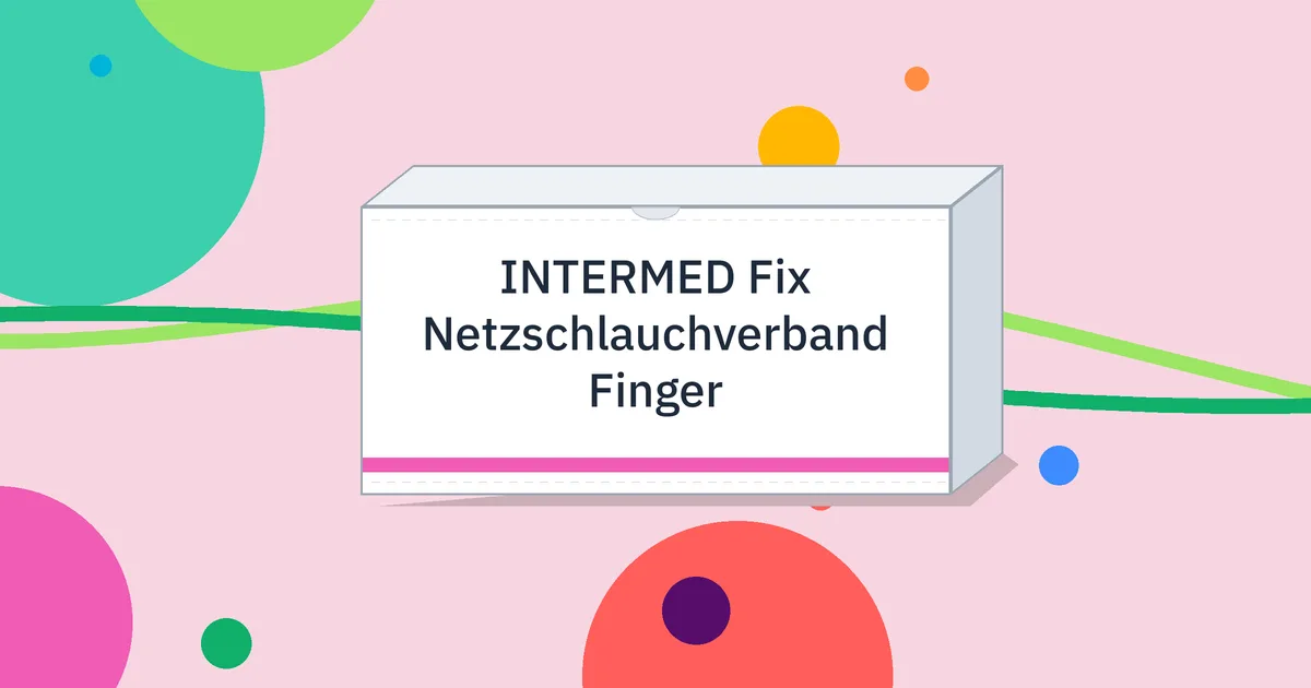 Symbolbild: Packung mit der Aufschrift INTERMED Fix Netzschlauchverband Finger (PZN 02631779) – Verfügbarkeit und Bezug in Apotheken in Frankfurt am Main