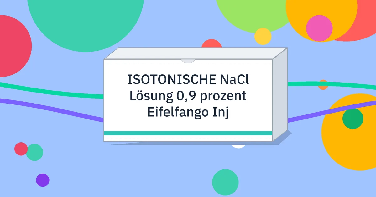 Symbolbild: Packung mit der Aufschrift ISOTONISCHE NaCl Lösung 0,9 prozent Eifelfango Inj (PZN 00874070) – Verfügbarkeit und Bezug in Apotheken in Frankfurt am Main