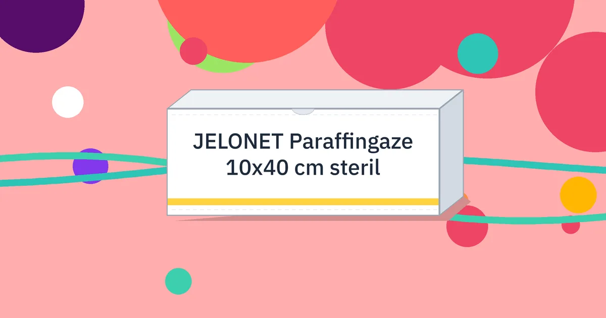 Symbolbild: Packung mit der Aufschrift JELONET Paraffingaze 10x40 cm steril (PZN 19701461) – Verfügbarkeit und Bezug in Apotheken in Frankfurt am Main