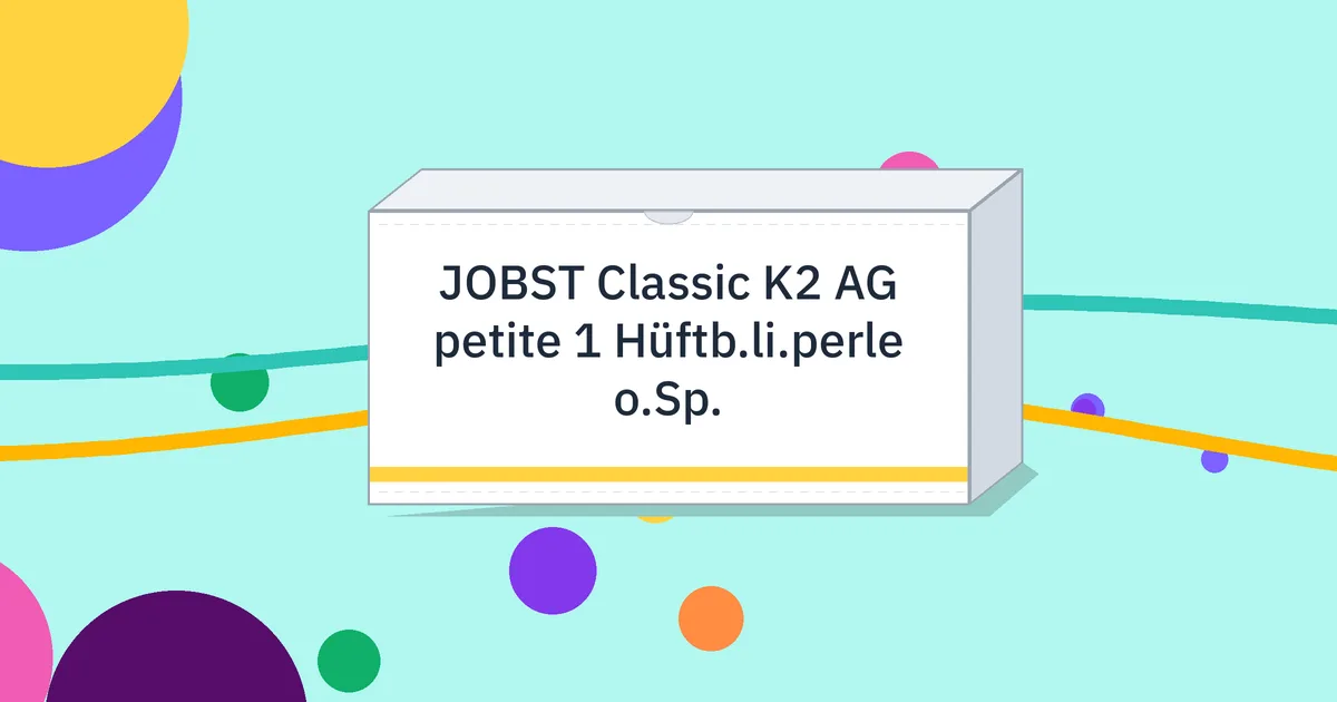 Symbolbild: Packung mit der Aufschrift JOBST Classic K2 AG petite 1 Hüftb.li.perle o.Sp. (PZN 13064473) – Verfügbarkeit und Bezug in Apotheken in Frankfurt am Main