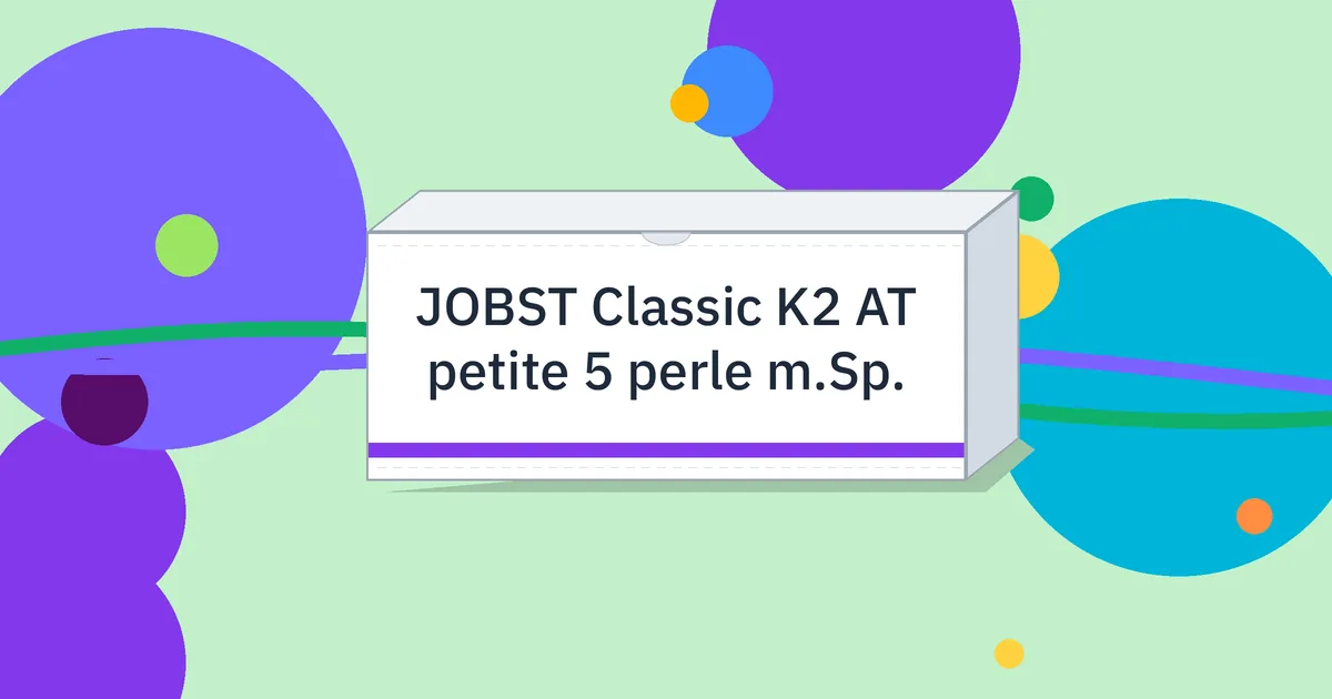 Symbolbild: Packung mit der Aufschrift JOBST Classic K2 AT petite 5 perle m.Sp. (PZN 11275728) – Verfügbarkeit und Bezug in Apotheken in Frankfurt am Main
