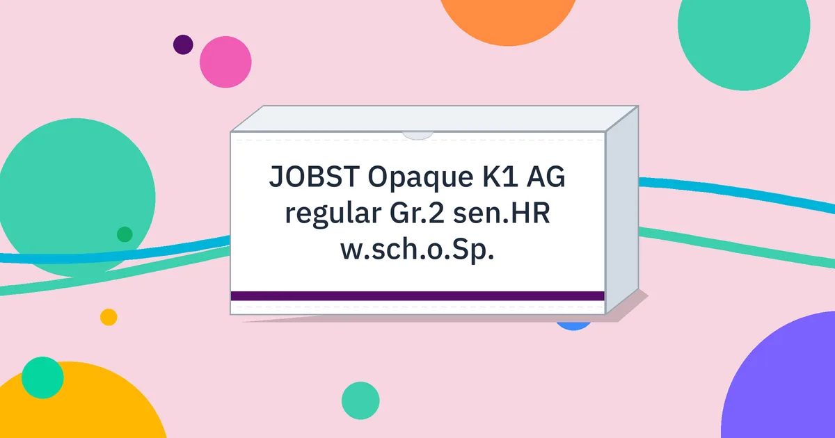 Symbolbild: Packung mit der Aufschrift JOBST Opaque K1 AG regular Gr.2 sen.HR w.sch.o.Sp. (PZN 13096504) – Verfügbarkeit und Bezug in Apotheken in Frankfurt am Main