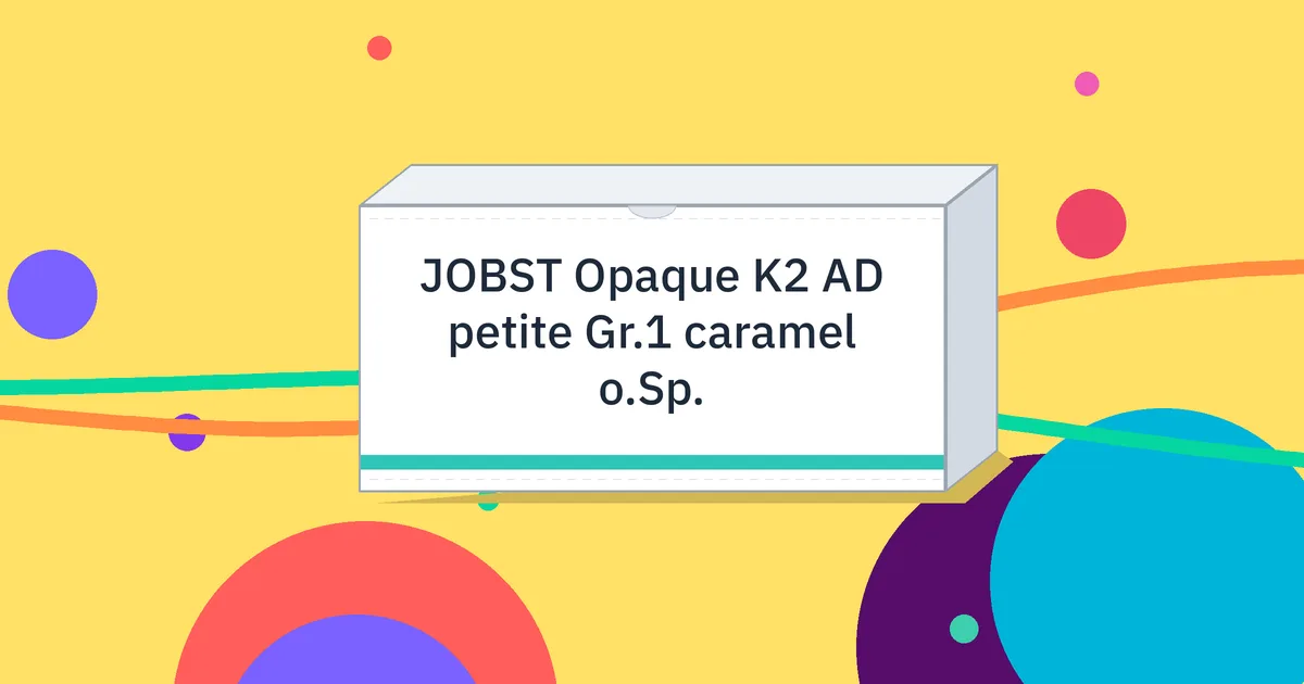 Symbolbild: Packung mit der Aufschrift JOBST Opaque K2 AD petite Gr.1 caramel o.Sp. (PZN 11252041) – Verfügbarkeit und Bezug in Apotheken in Frankfurt am Main