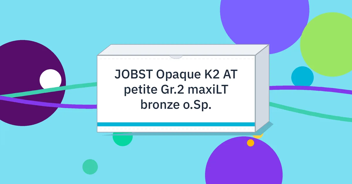 Symbolbild: Packung mit der Aufschrift JOBST Opaque K2 AT petite Gr.2 maxiLT bronze o.Sp. (PZN 13118996) – Verfügbarkeit und Bezug in Apotheken in Frankfurt am Main