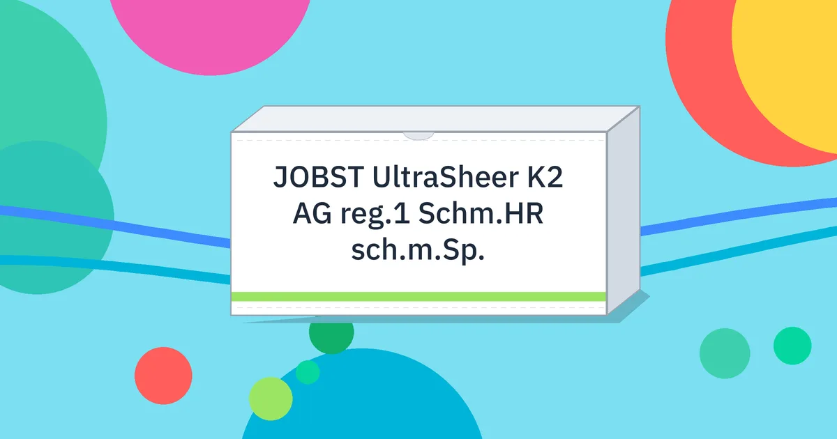 Symbolbild: Packung mit der Aufschrift JOBST UltraSheer K2 AG reg.1 Schm.HR sch.m.Sp. (PZN 11261212) – Verfügbarkeit und Bezug in Apotheken in Frankfurt am Main