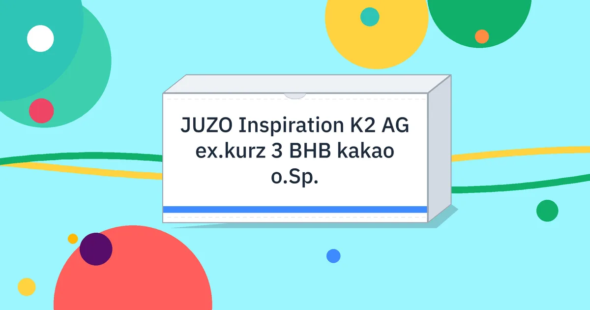 Symbolbild: Packung mit der Aufschrift JUZO Inspiration K2 AG ex.kurz 3 BHB kakao o.Sp. (PZN 14836469) – Verfügbarkeit und Bezug in Apotheken in Frankfurt am Main