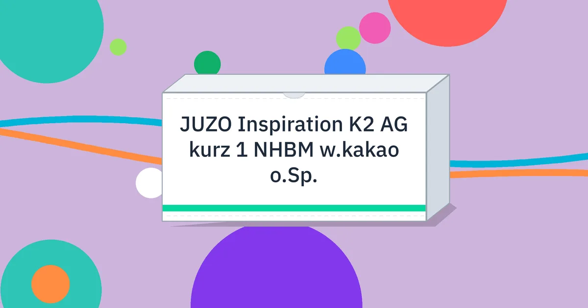 Symbolbild: Packung mit der Aufschrift JUZO Inspiration K2 AG kurz 1 NHBM w.kakao o.Sp. (PZN 14947074) – Verfügbarkeit und Bezug in Apotheken in Frankfurt am Main
