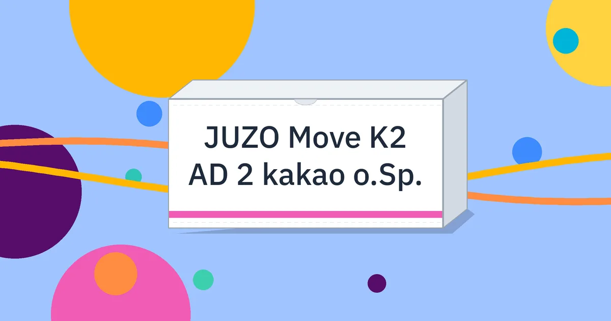 Symbolbild: Packung mit der Aufschrift JUZO Move K2 AD 2 kakao o.Sp. (PZN 18539610) – Verfügbarkeit und Bezug in Apotheken in Frankfurt am Main