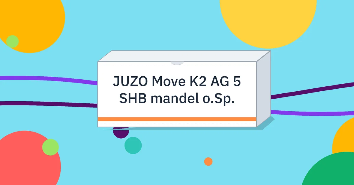Symbolbild: Packung mit der Aufschrift JUZO Move K2 AG 5 SHB mandel o.Sp. (PZN 16651604) – Verfügbarkeit und Bezug in Apotheken in Frankfurt am Main