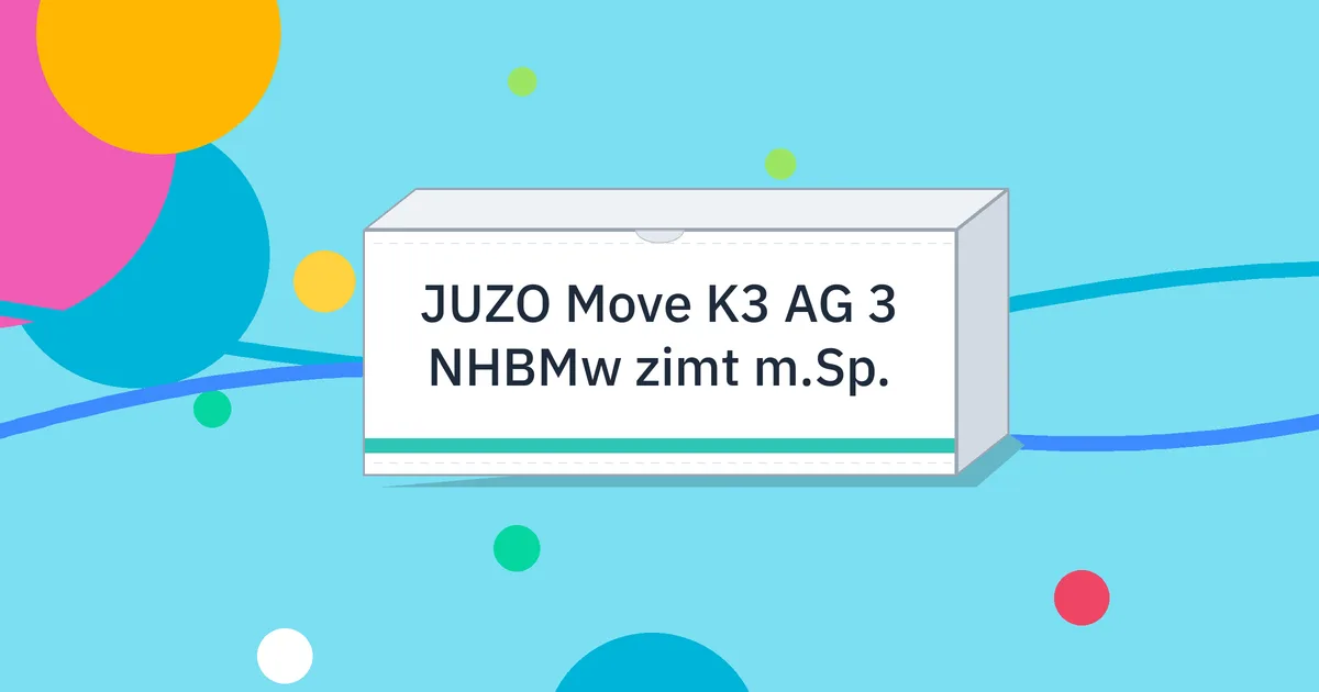 Symbolbild: Packung mit der Aufschrift JUZO Move K3 AG 3 NHBMw zimt m.Sp. (PZN 18574954) – Verfügbarkeit und Bezug in Apotheken in Frankfurt am Main