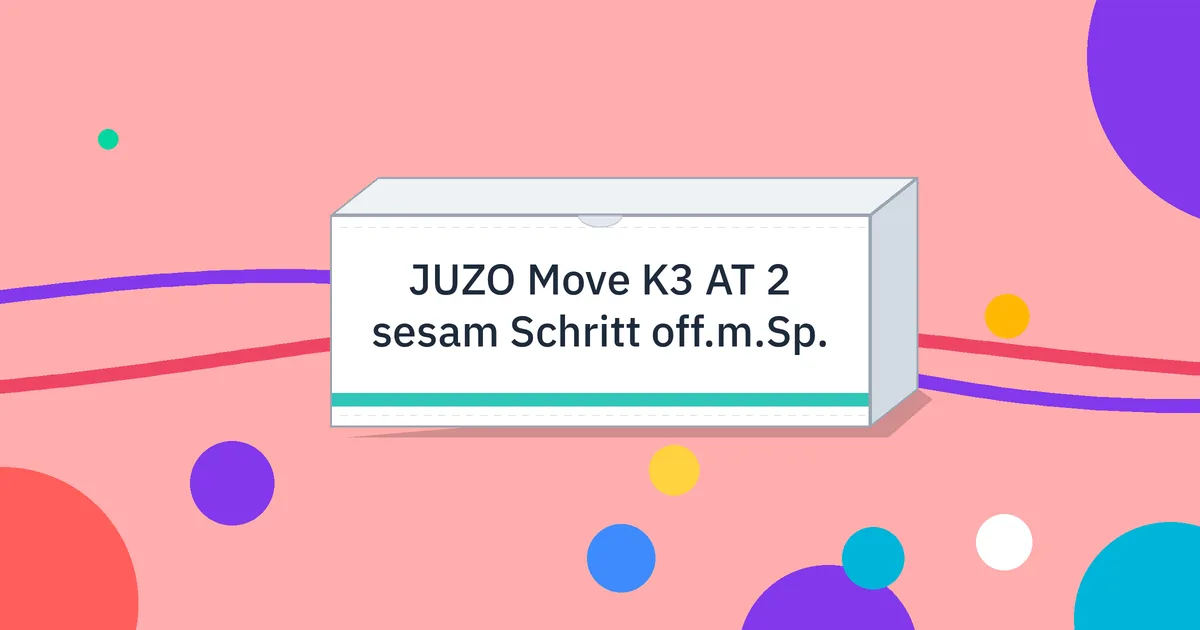 Symbolbild: Packung mit der Aufschrift JUZO Move K3 AT 2 sesam Schritt off.m.Sp. (PZN 20677414) – Verfügbarkeit und Bezug in Apotheken in Frankfurt am Main