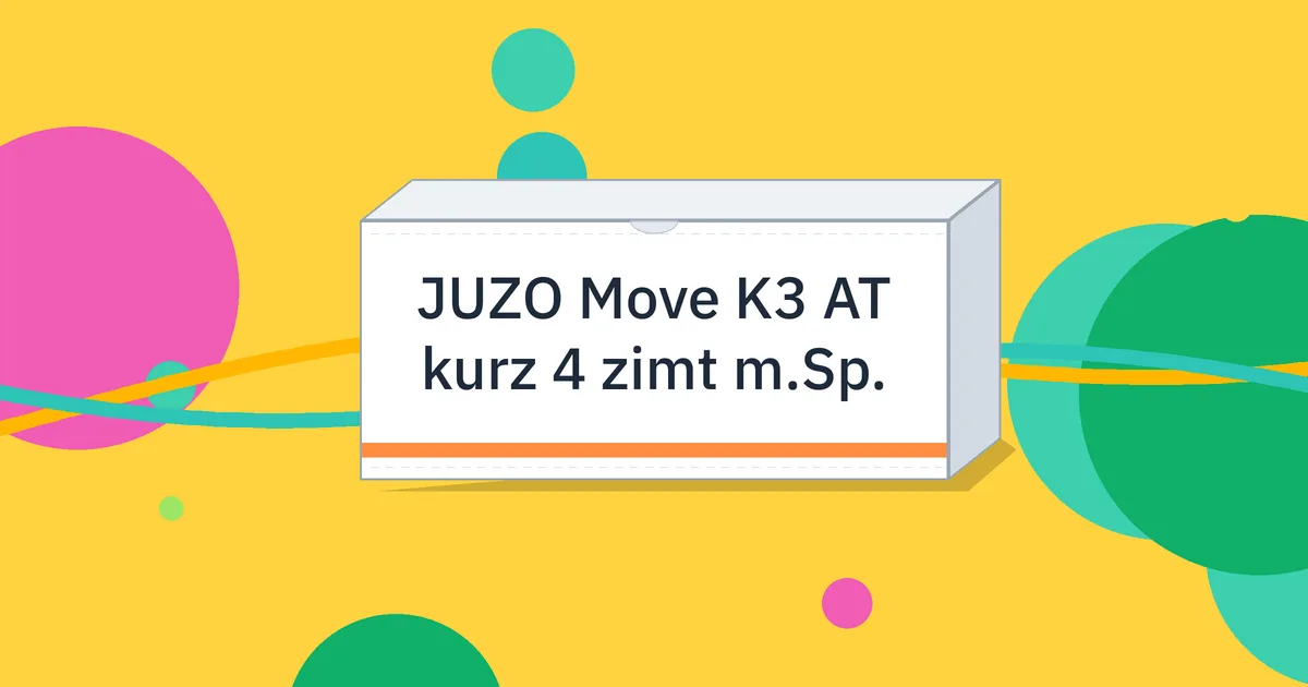 Symbolbild: Packung mit der Aufschrift JUZO Move K3 AT kurz 4 zimt m.Sp. (PZN 20683053) – Verfügbarkeit und Bezug in Apotheken in Frankfurt am Main