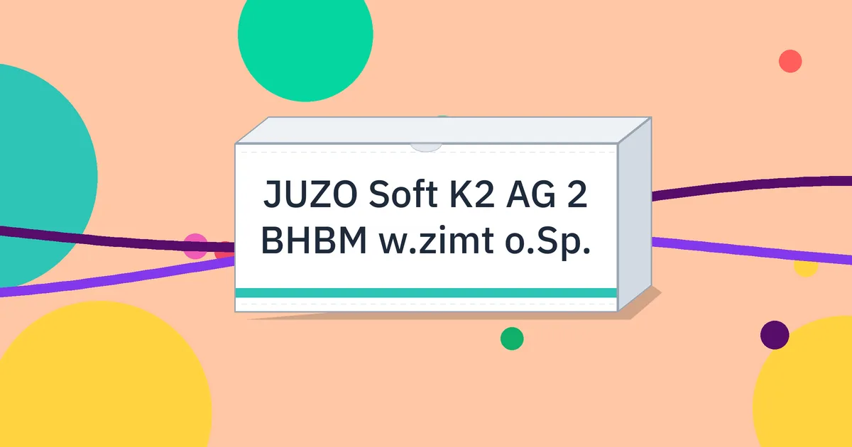 Symbolbild: Packung mit der Aufschrift JUZO Soft K2 AG 2 BHBM w.zimt o.Sp. (PZN 14868682) – Verfügbarkeit und Bezug in Apotheken in Frankfurt am Main