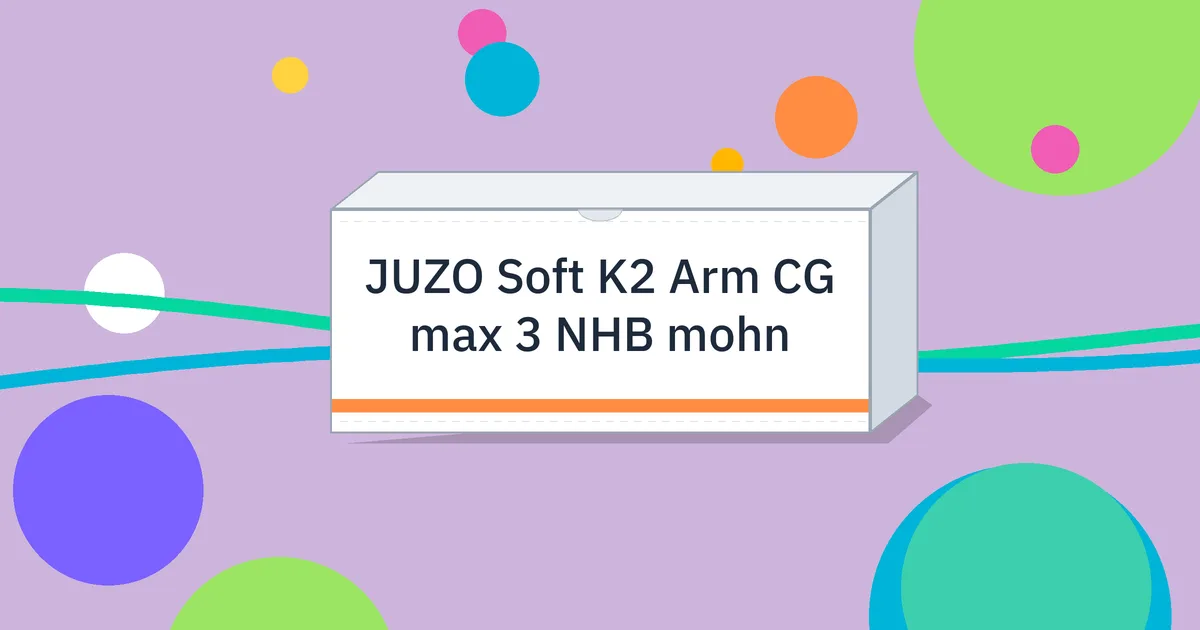Symbolbild: Packung mit der Aufschrift JUZO Soft K2 Arm CG max 3 NHB mohn (PZN 15512875) – Verfügbarkeit und Bezug in Apotheken in Frankfurt am Main