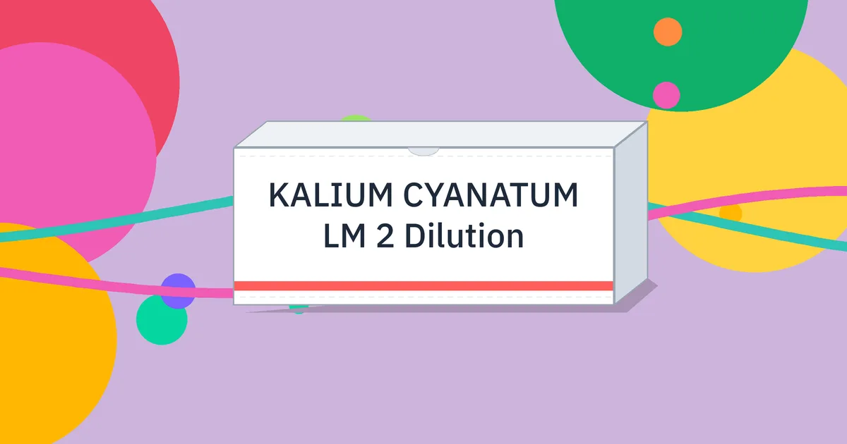 Symbolbild: Packung mit der Aufschrift KALIUM CYANATUM LM 2 Dilution (PZN 12920467) – Verfügbarkeit und Bezug in Apotheken in Frankfurt am Main