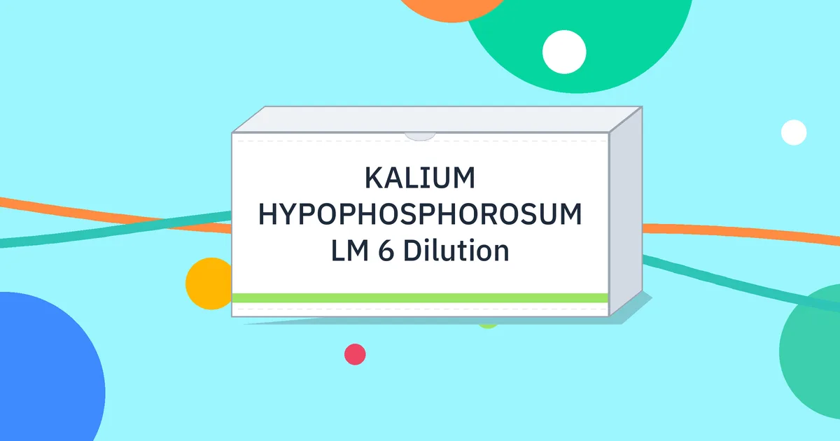 Symbolbild: Packung mit der Aufschrift KALIUM HYPOPHOSPHOROSUM LM 6 Dilution (PZN 12921900) – Verfügbarkeit und Bezug in Apotheken in Frankfurt am Main