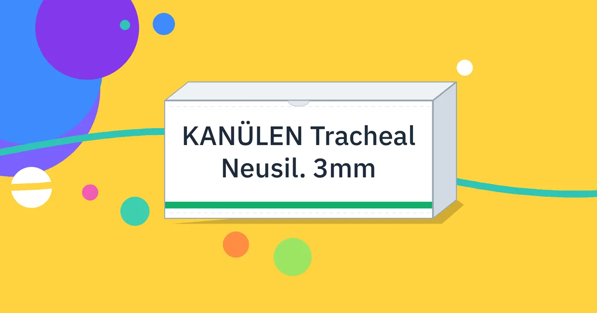 Symbolbild: Packung mit der Aufschrift KANÜLEN Tracheal Neusil. 3mm (PZN 01965573) – Verfügbarkeit und Bezug in Apotheken in Frankfurt am Main