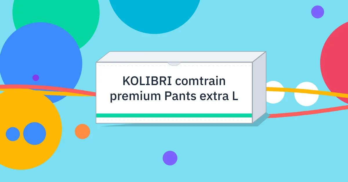 Symbolbild: Packung mit der Aufschrift KOLIBRI comtrain premium Pants extra L (PZN 15427508) – Verfügbarkeit und Bezug in Apotheken in Frankfurt am Main