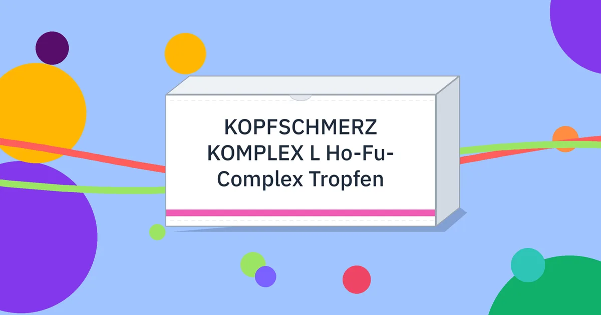Symbolbild: Packung mit der Aufschrift KOPFSCHMERZ KOMPLEX L Ho-Fu-Complex Tropfen (PZN 01742330) – Verfügbarkeit und Bezug in Apotheken in Frankfurt am Main