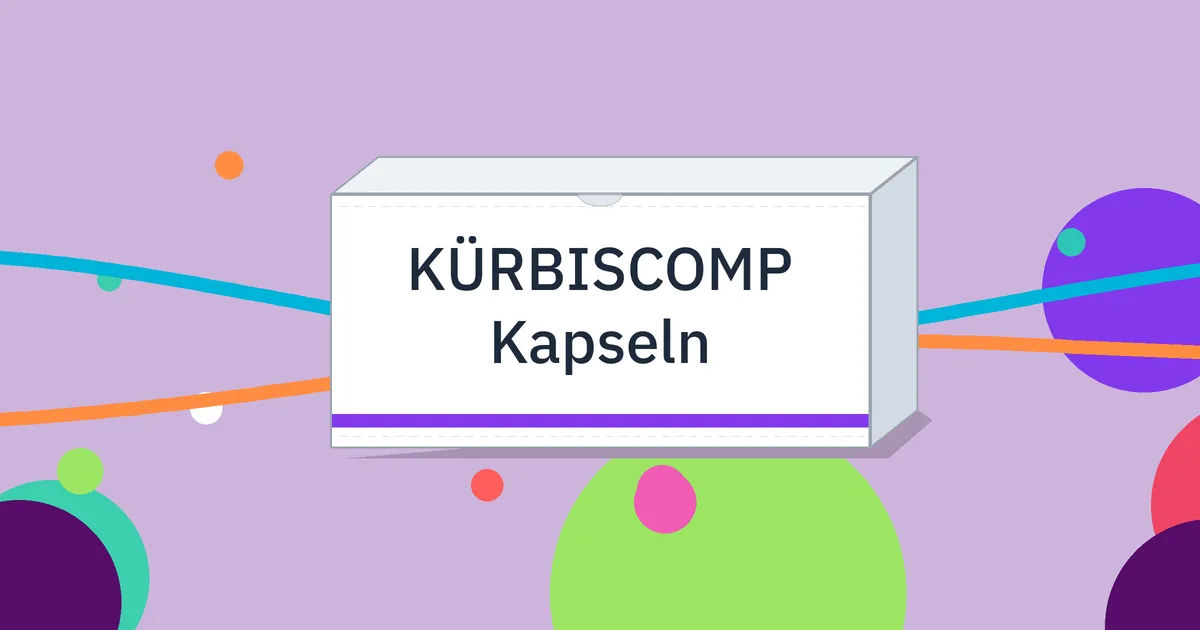 Symbolbild: Packung mit der Aufschrift KÜRBISCOMP Kapseln (PZN 18853996) – Verfügbarkeit und Bezug in Apotheken in Frankfurt am Main