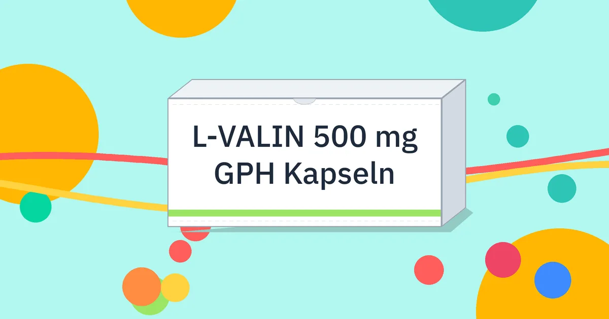 Symbolbild: Packung mit der Aufschrift L-VALIN 500 mg GPH Kapseln (PZN 09918969) – Verfügbarkeit und Bezug in Apotheken in Frankfurt am Main