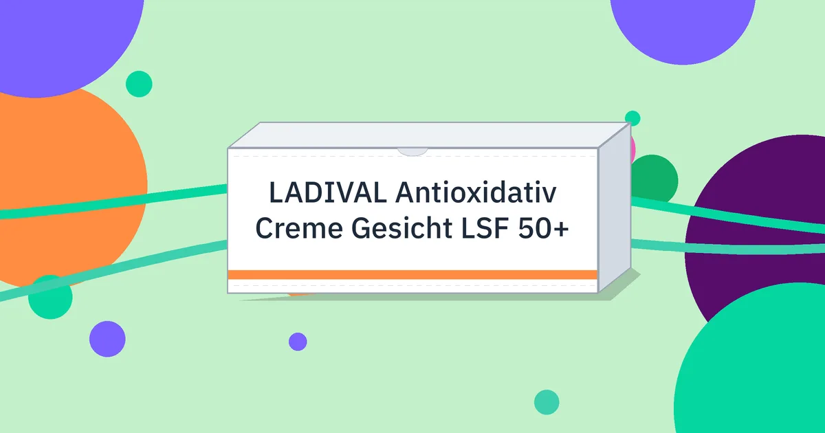 Symbolbild: Packung mit der Aufschrift LADIVAL Antioxidativ Creme Gesicht LSF 50+ (PZN 19099432) – Verfügbarkeit und Bezug in Apotheken in Frankfurt am Main