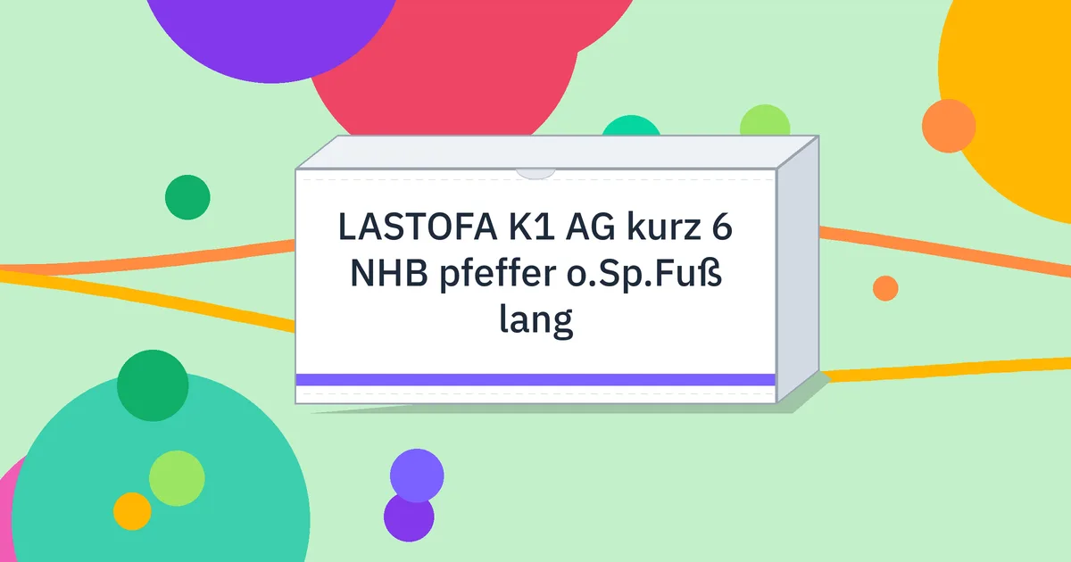 Symbolbild: Packung mit der Aufschrift LASTOFA K1 AG kurz 6 NHB pfeffer o.Sp.Fuß lang (PZN 14149094) – Verfügbarkeit und Bezug in Apotheken in Frankfurt am Main