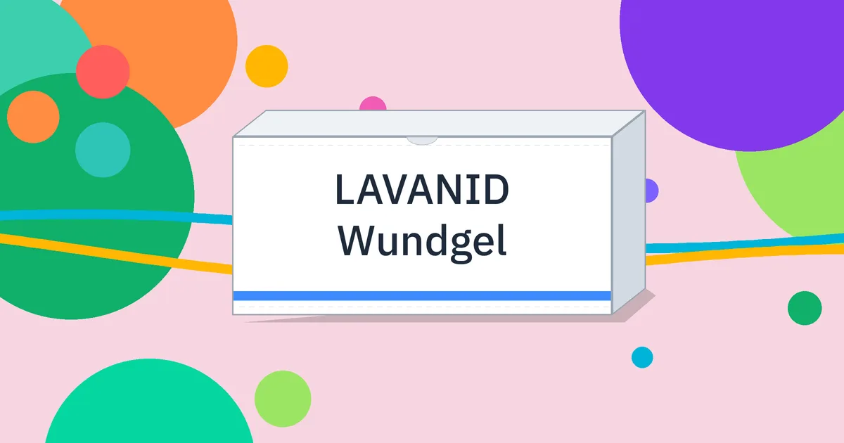 Symbolbild: Packung mit der Aufschrift LAVANID Wundgel (PZN 19627635) – Verfügbarkeit und Bezug in Apotheken in Frankfurt am Main