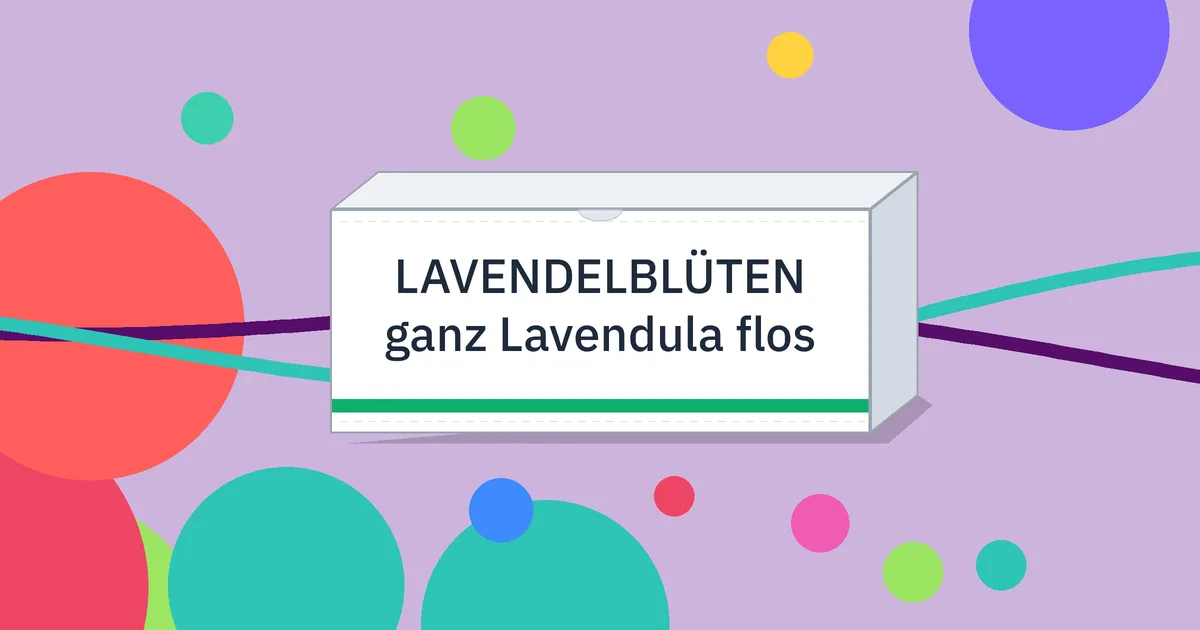 Symbolbild: Packung mit der Aufschrift LAVENDELBLÜTEN ganz Lavendula flos (PZN 20953506) – Verfügbarkeit und Bezug in Apotheken in Frankfurt am Main