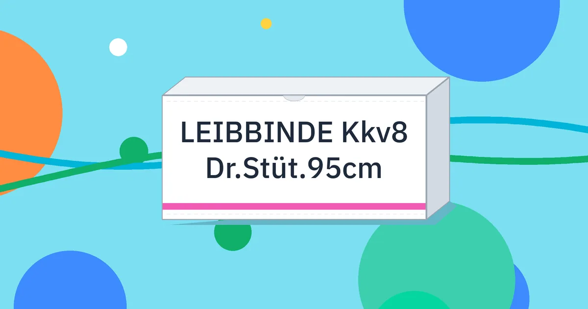 Symbolbild: Packung mit der Aufschrift LEIBBINDE Kkv8 Dr.Stüt.95cm (PZN 01732277) – Verfügbarkeit und Bezug in Apotheken in Frankfurt am Main