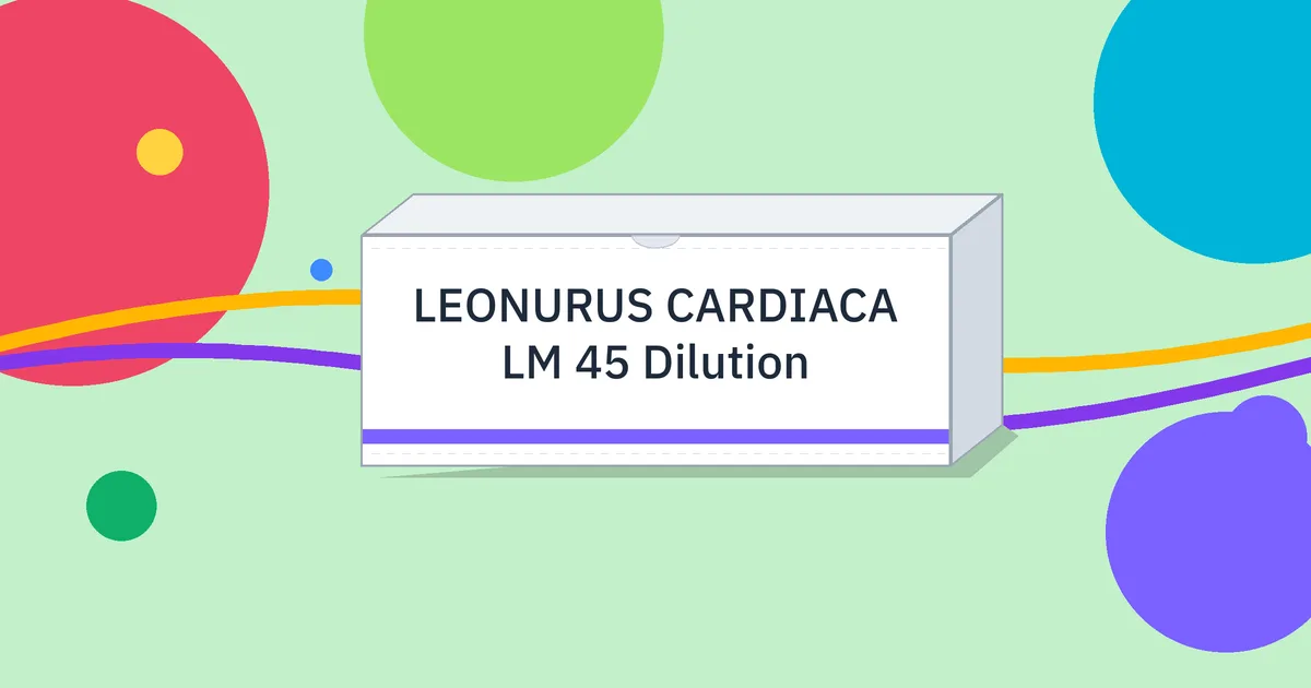 Symbolbild: Packung mit der Aufschrift LEONURUS CARDIACA LM 45 Dilution (PZN 13526152) – Verfügbarkeit und Bezug in Apotheken in Frankfurt am Main