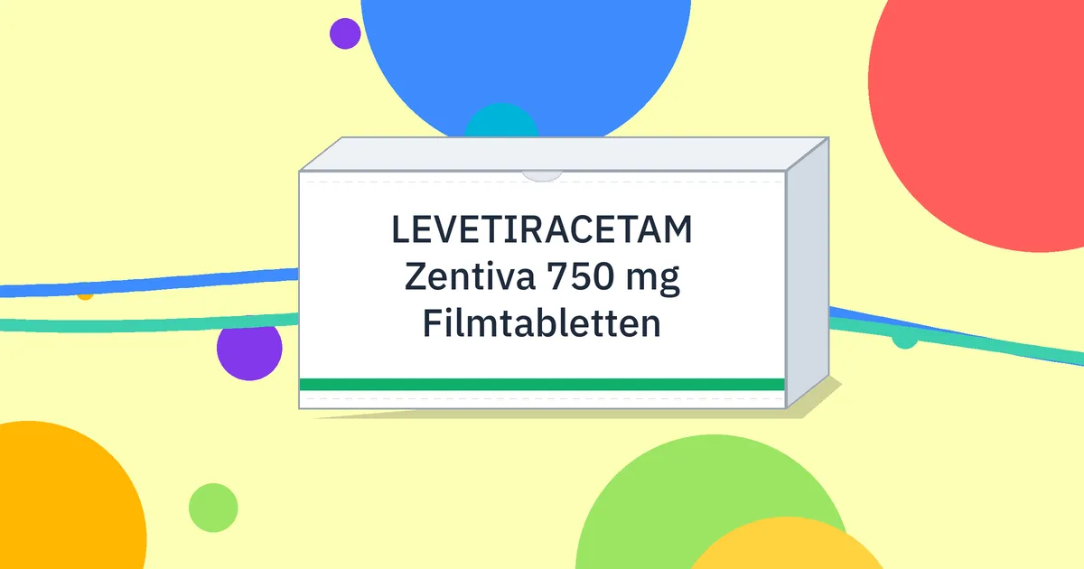 Symbolbild: Packung mit der Aufschrift LEVETIRACETAM Zentiva 750 mg Filmtabletten (PZN 09199285) – Verfügbarkeit und Bezug in Apotheken in Frankfurt am Main