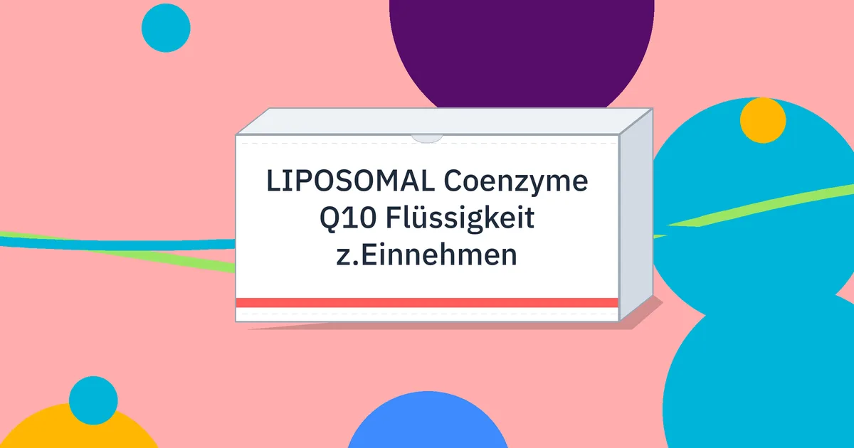 Symbolbild: Packung mit der Aufschrift LIPOSOMAL Coenzyme Q10 Flüssigkeit z.Einnehmen (PZN 19402333) – Verfügbarkeit und Bezug in Apotheken in Frankfurt am Main