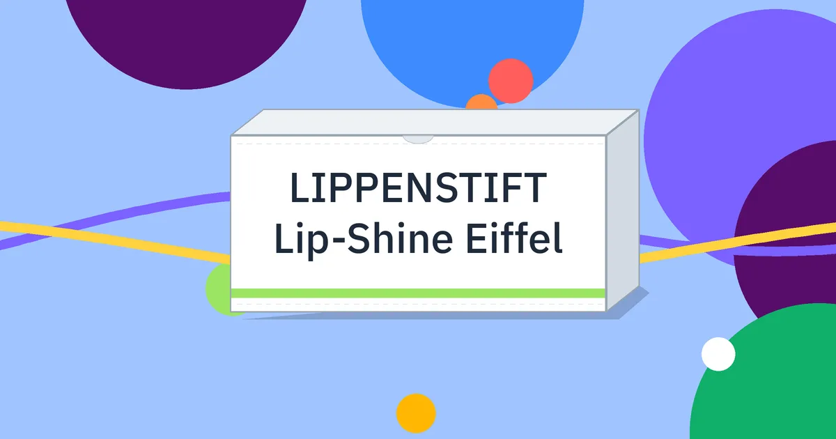 Symbolbild: Packung mit der Aufschrift LIPPENSTIFT Lip-Shine Eiffel (PZN 19169196) – Verfügbarkeit und Bezug in Apotheken in Frankfurt am Main