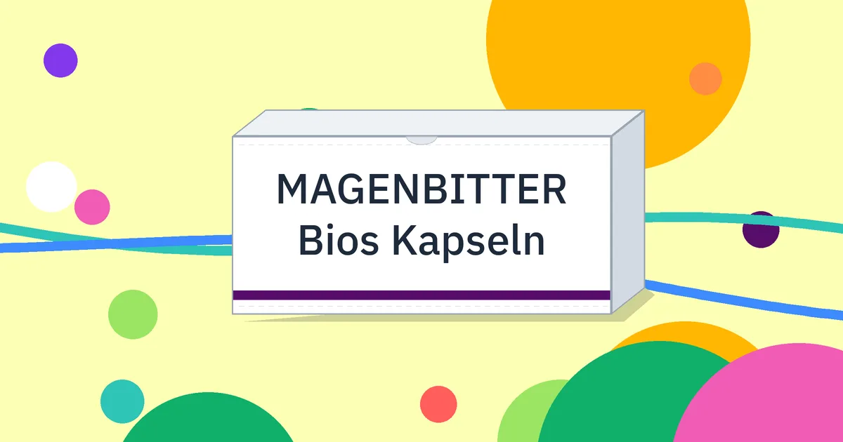 Symbolbild: Packung mit der Aufschrift MAGENBITTER Bios Kapseln (PZN 06414168) – Verfügbarkeit und Bezug in Apotheken in Frankfurt am Main