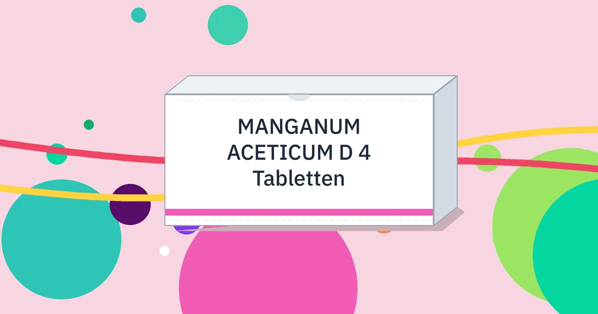 Symbolbild: Packung mit der Aufschrift MANGANUM ACETICUM D 4 Tabletten (PZN 02633502) – Verfügbarkeit und Bezug in Apotheken in Frankfurt am Main
