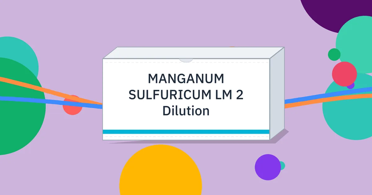 Symbolbild: Packung mit der Aufschrift MANGANUM SULFURICUM LM 2 Dilution (PZN 12945898) – Verfügbarkeit und Bezug in Apotheken in Frankfurt am Main