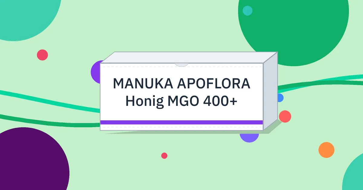Symbolbild: Packung mit der Aufschrift MANUKA APOFLORA Honig MGO 400+ (PZN 20382191) – Verfügbarkeit und Bezug in Apotheken in Frankfurt am Main