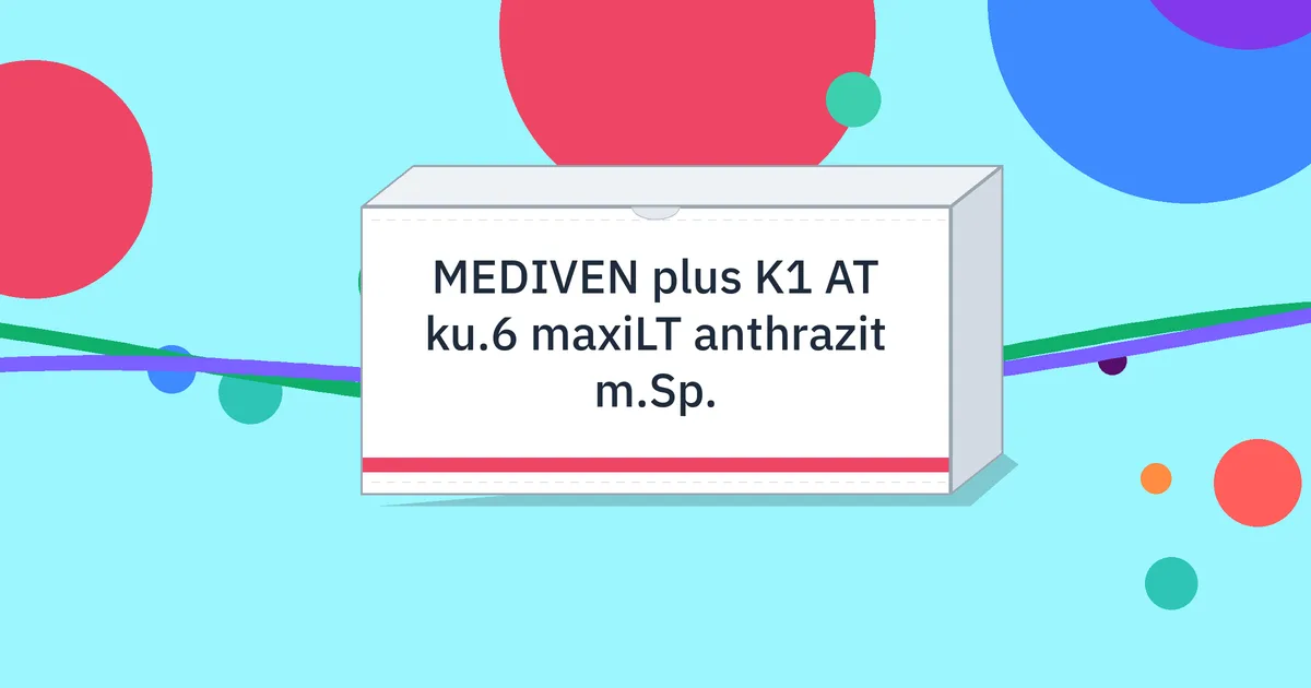 Symbolbild: Packung mit der Aufschrift MEDIVEN plus K1 AT ku.6 maxiLT anthrazit m.Sp. (PZN 15068877) – Verfügbarkeit und Bezug in Apotheken in Frankfurt am Main