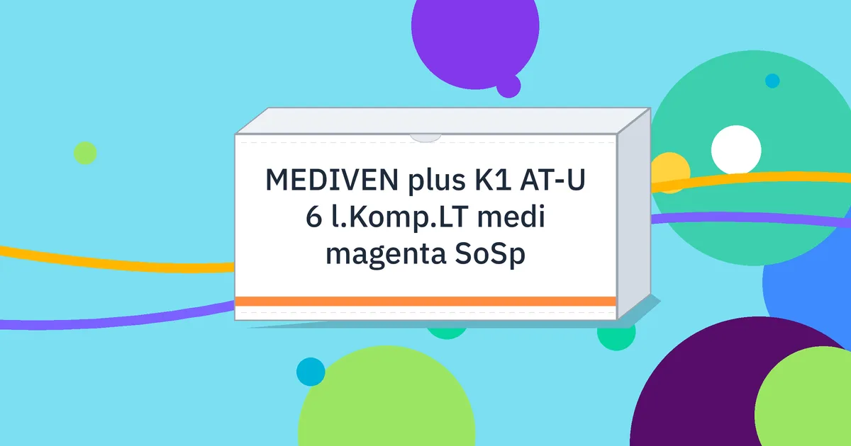 Symbolbild: Packung mit der Aufschrift MEDIVEN plus K1 AT-U 6 l.Komp.LT medi magenta SoSp (PZN 15033554) – Verfügbarkeit und Bezug in Apotheken in Frankfurt am Main