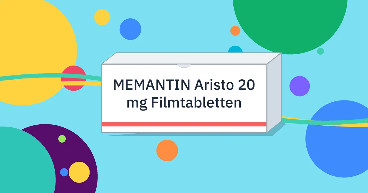 Symbolbild: Packung mit der Aufschrift MEMANTIN Aristo 20 mg Filmtabletten (PZN 10273779) – Verfügbarkeit und Bezug in Apotheken in Frankfurt am Main