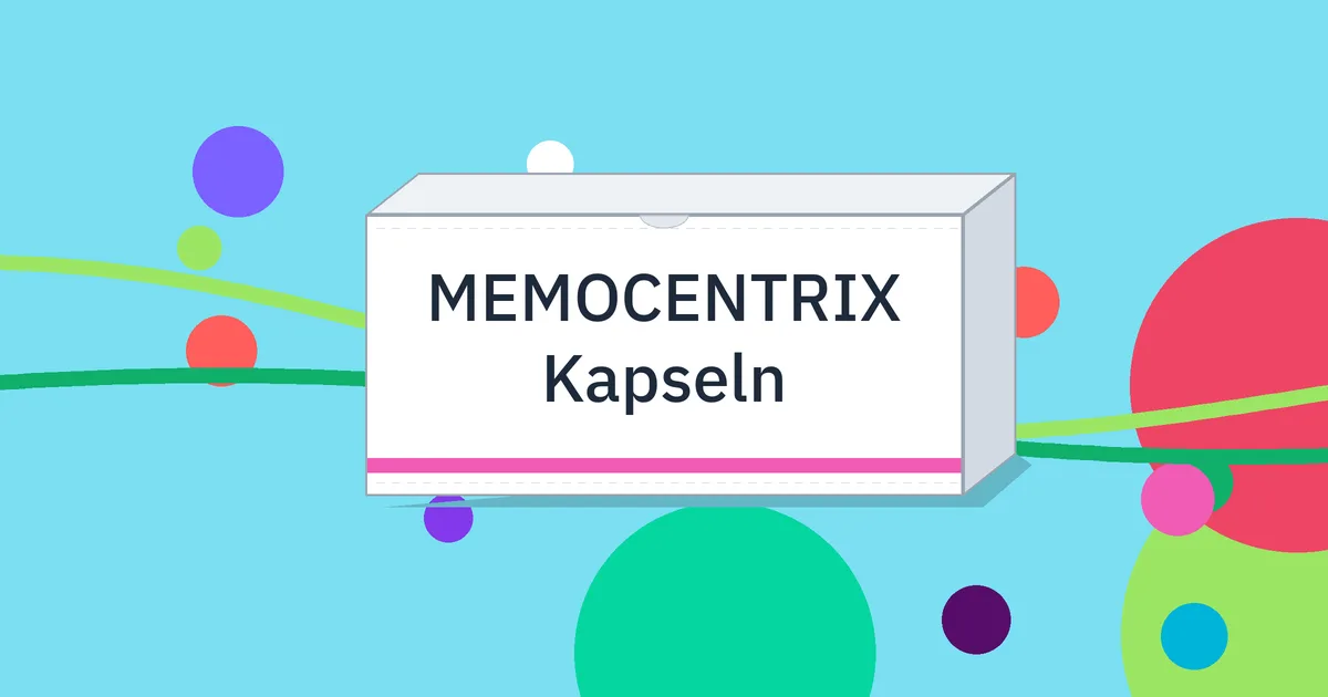 Symbolbild: Packung mit der Aufschrift MEMOCENTRIX Kapseln (PZN 19231699) – Verfügbarkeit und Bezug in Apotheken in Frankfurt am Main