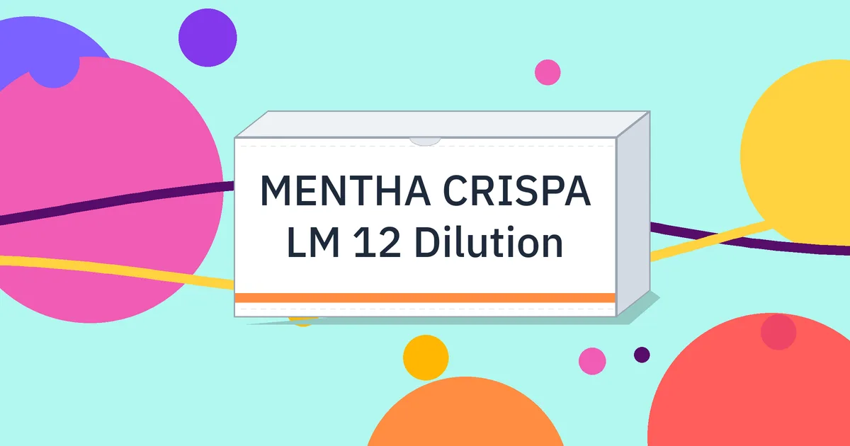 Symbolbild: Packung mit der Aufschrift MENTHA CRISPA LM 12 Dilution (PZN 13603740) – Verfügbarkeit und Bezug in Apotheken in Frankfurt am Main