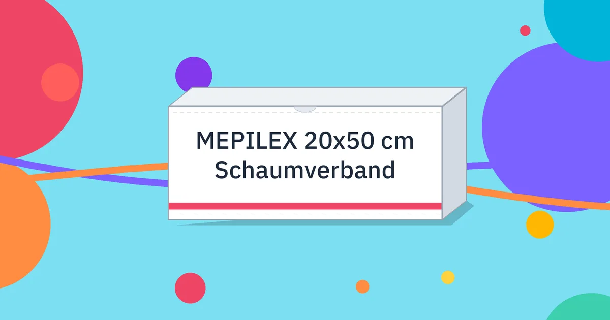 Symbolbild: Packung mit der Aufschrift MEPILEX 20x50 cm Schaumverband (PZN 11152115) – Verfügbarkeit und Bezug in Apotheken in Frankfurt am Main